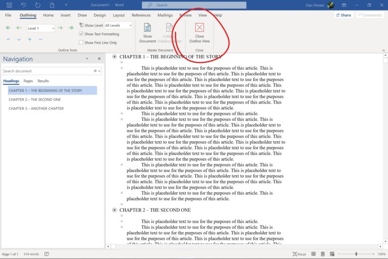 How To Add A Chapter Index In Word Using The Navigation Pane